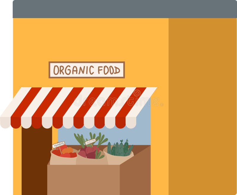 Organic Food Shop stock illustration. Illustration of retail - 351912805