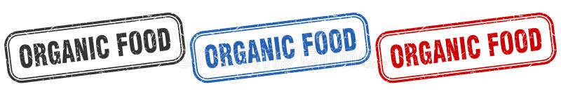 Organic Food Square Isolated Sign Set. Organic Food Stamp Stock Vector ...