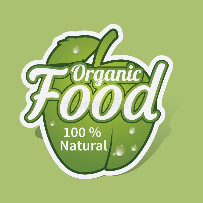 Organic Food Sticker. Vector Illustration Decorative Design Stock ...