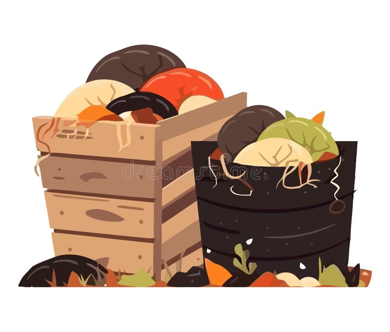 Organic Food for Waste Composting Stock Vector - Illustration of ...