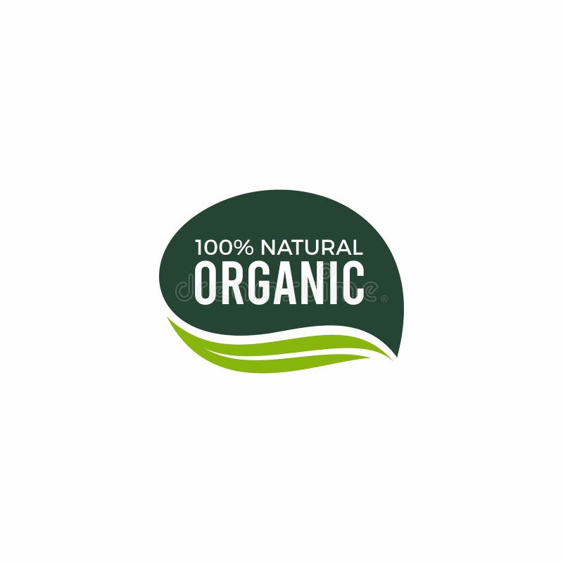Organic Foods Label Logo Design. 100 Percent Organic Vector Stock ...
