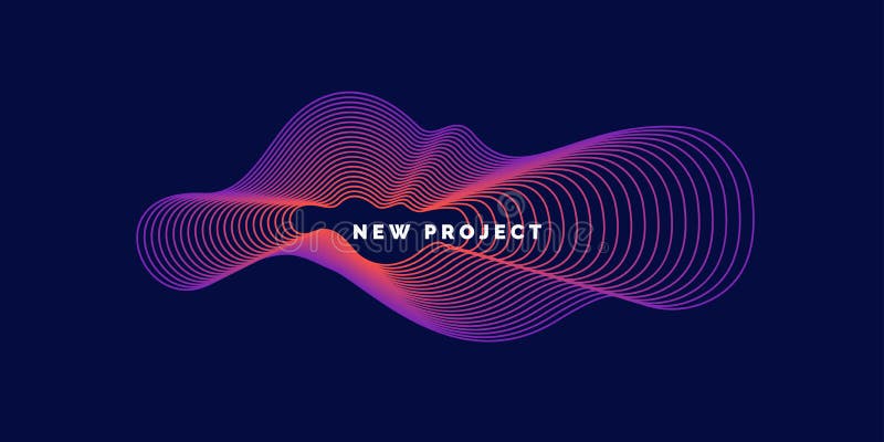 Organic Forms with Dynamic Waves and Lines on a Dark Background. Stock ...