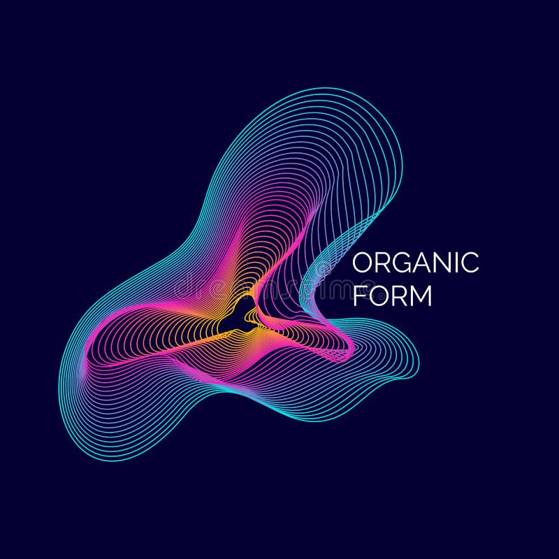 Organic Forms with Dynamic Waves and Lines on a Dark Background. Stock ...