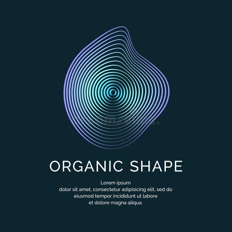 Organic Forms with Dynamic Waves and Lines on a Dark Background. Vector ...