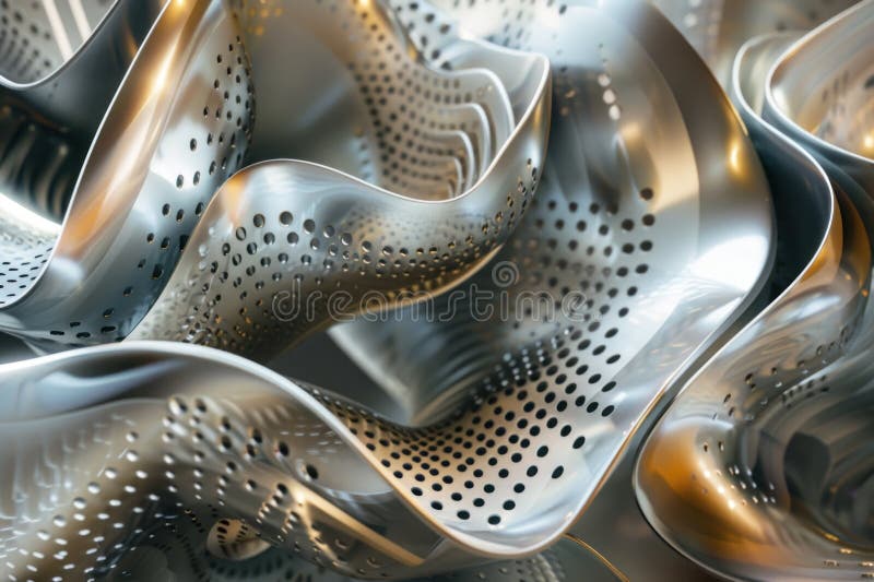 Organic Forms Merging with Metallic Elements Background Stock ...