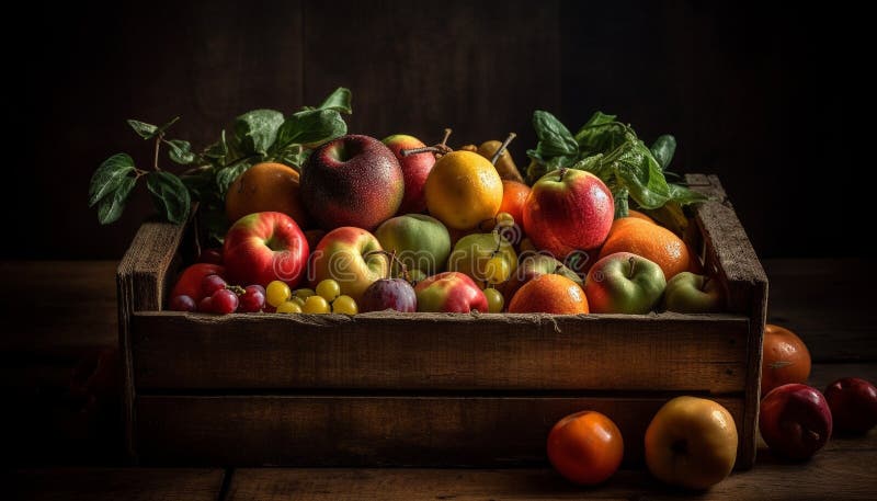 Organic Fruit Crate Fresh, Healthy, and Abundant Harvest Generated by ...