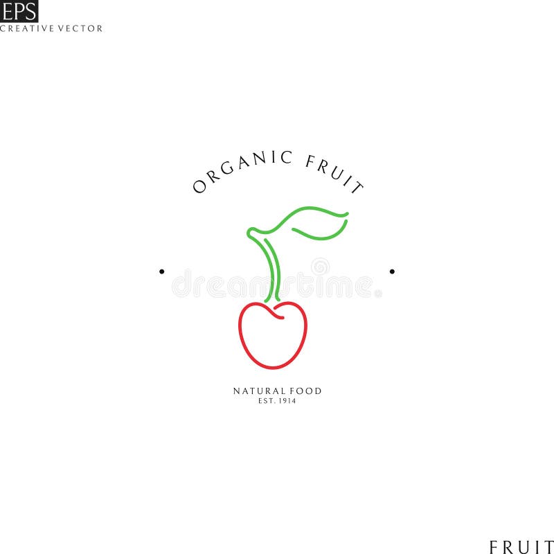 Organic Fruit. Logo Template Stock Vector - Illustration of fruit ...