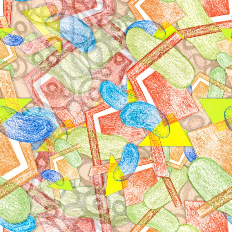 Organic and Geometric Shapes.Abstract Seamless Pattern of Shapes Stock ...