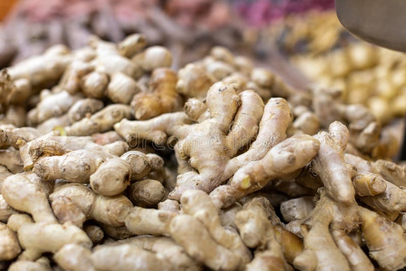 Organic Ginger in Asian Market Stock Image - Image of vegetables ...