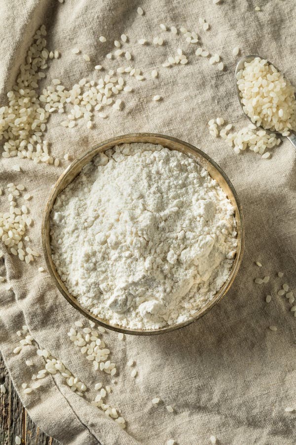 Organic Gluten Free Rice Flour Stock Photo - Image of cooking, pile ...