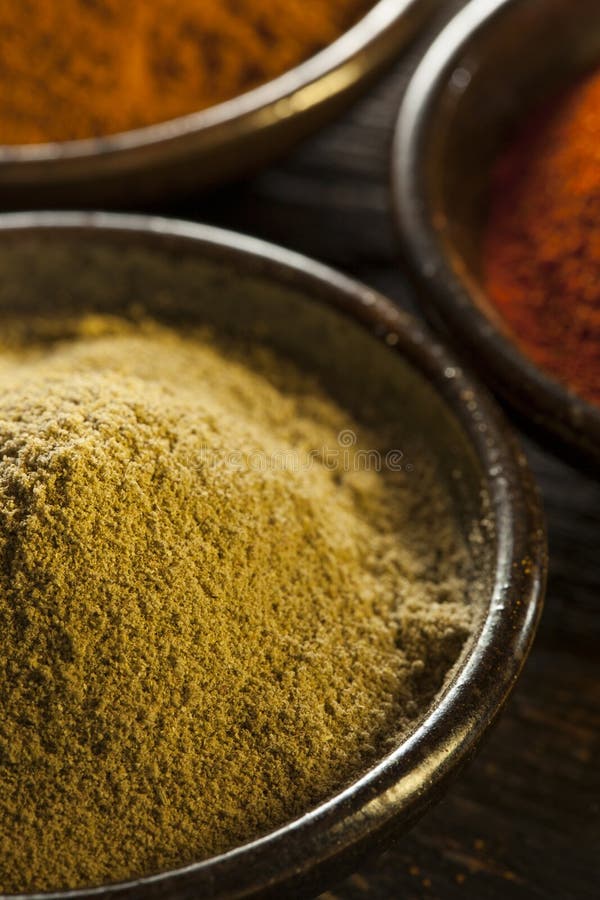 Organic Gourmet Hot Ground Spices Stock Image - Image of asian, blend ...