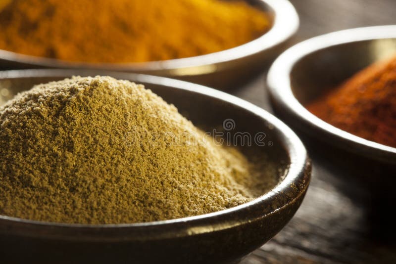 Organic Gourmet Hot Ground Spices Stock Photo - Image of aromatic ...