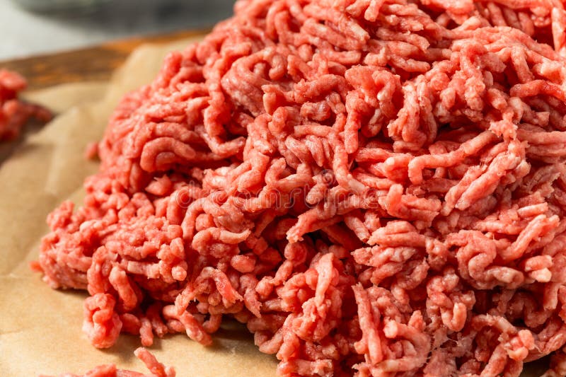 Organic Grass Fed Raw Chuck Ground Beef Stock Image - Image of mince ...