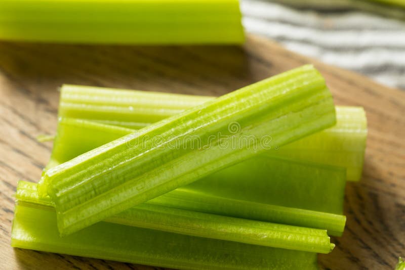 Organic Green Cut Celery Sticks Stock Image - Image of piece, natural ...