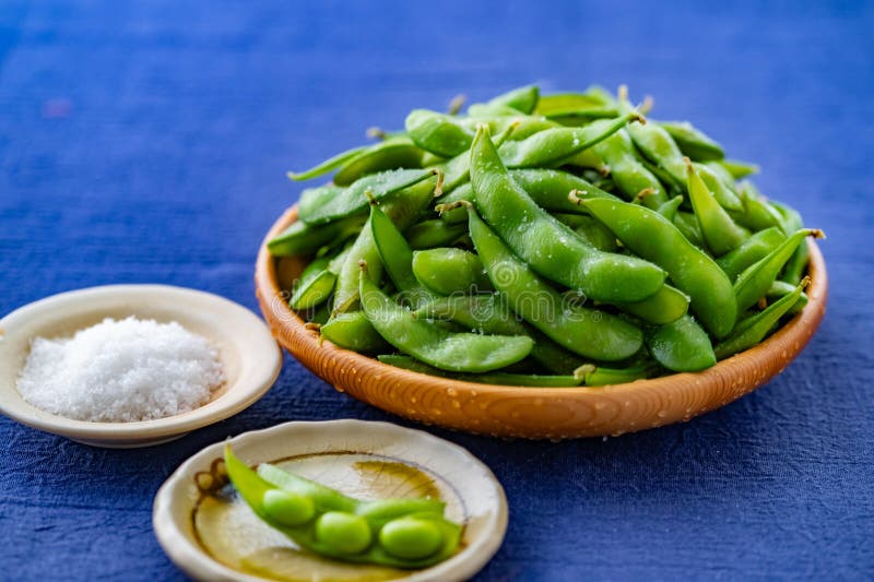 Organic Green Edamame Beans. Stock Photo - Image of cuisine, health ...
