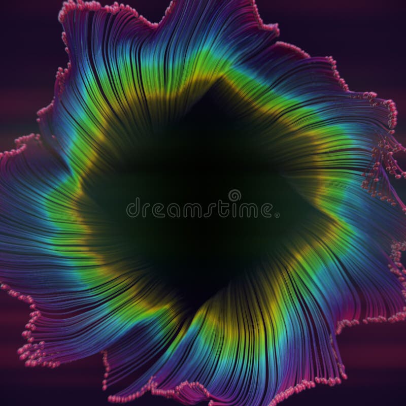 Organic Growing Lines in the Shape of a Flower. 3d Rendering Digital ...