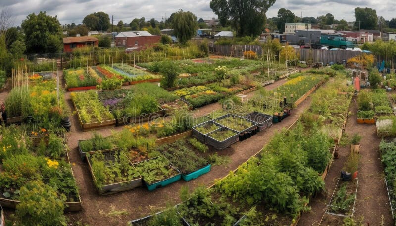 Organic Growth in a Colorful Rural Landscape Generative AI Stock Photo ...