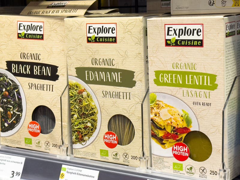 Organic High-protein Pasta Varieties on Display in Grocery Store ...