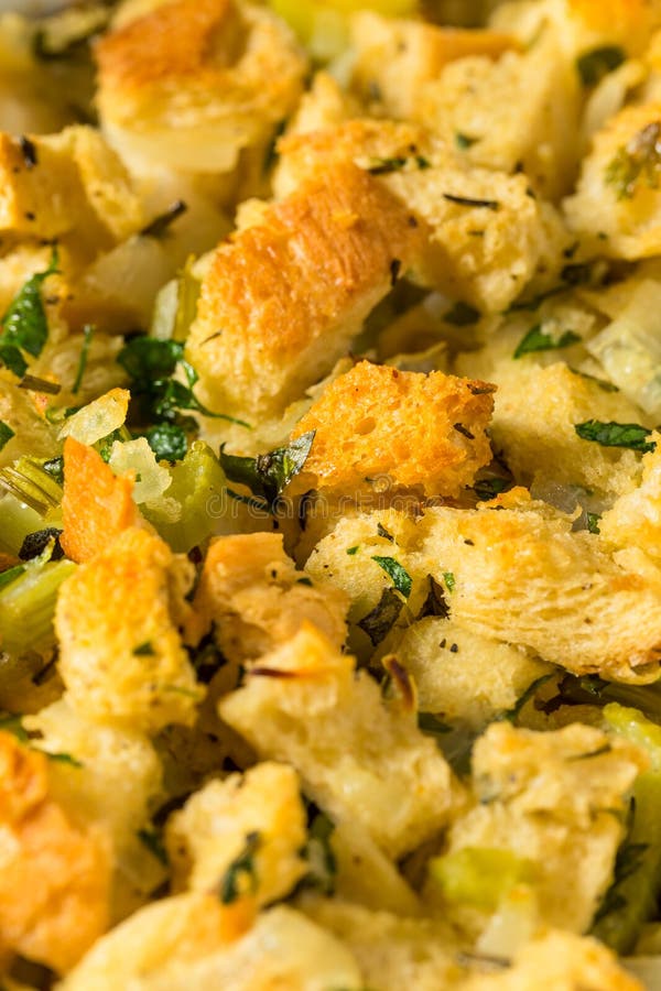 Organic Holiday Thanksgiving Bread Stuffing Stock Photo - Image of xmas ...