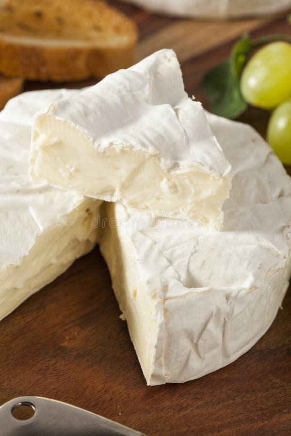 Organic Homemade White Brie Cheese Stock Photo - Image of soft ...