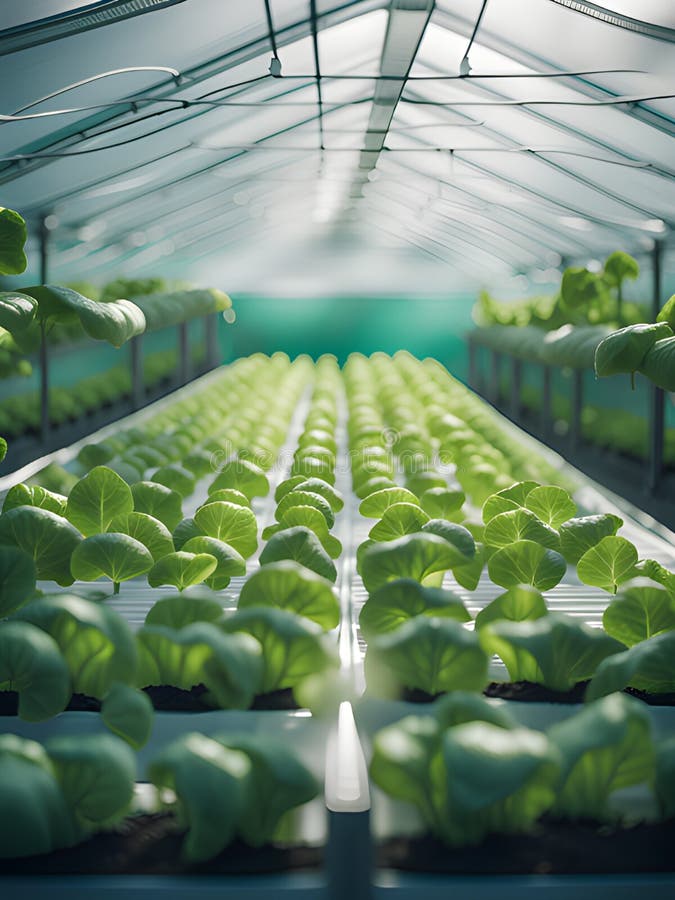 Organic Hydroponic Vegetable Farm in Agriculture Farm, Ai Generated Stock Illustration ...