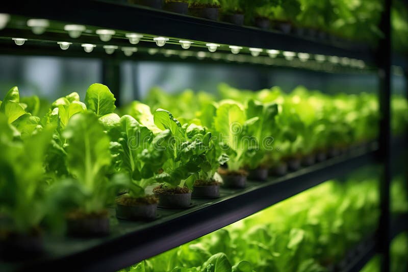 Organic Hydroponic Vegetable Growing in Hydroponic Farm. Stock ...