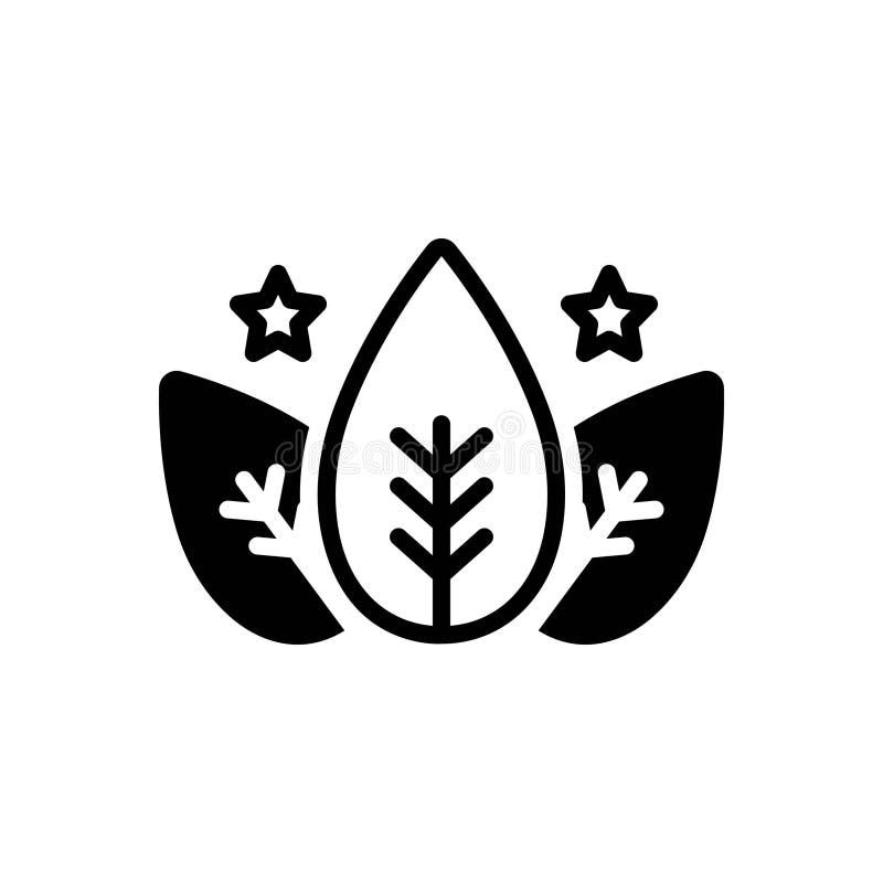 Black Solid Icon for Organic, Natural and Leaves Stock Vector ...