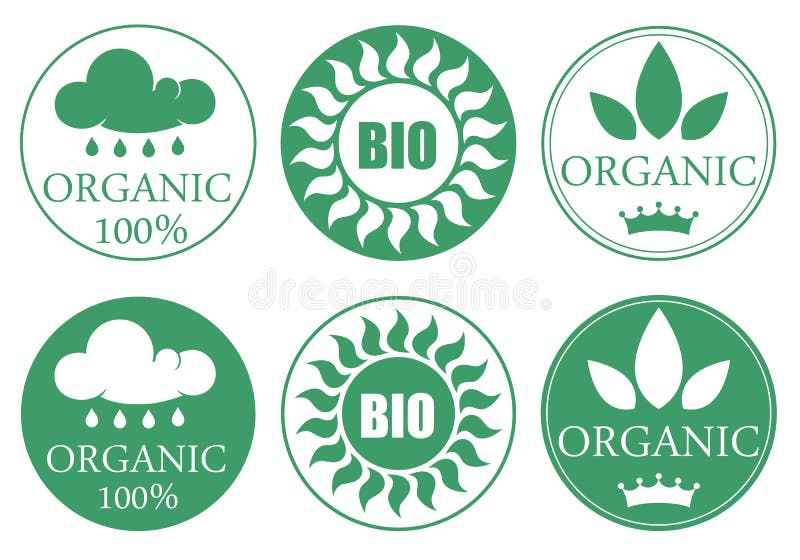 Organic Icon Set stock vector. Illustration of labels - 54597121