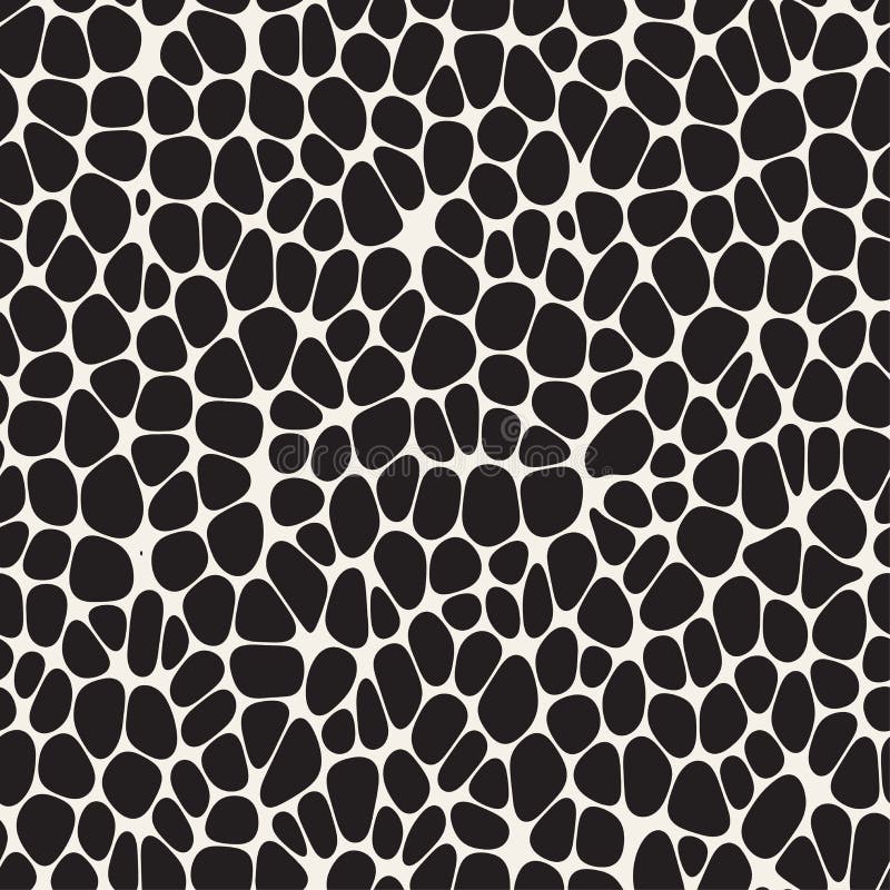 Organic Irregular Rounded Jumble Shapes Vector Seamless Black And