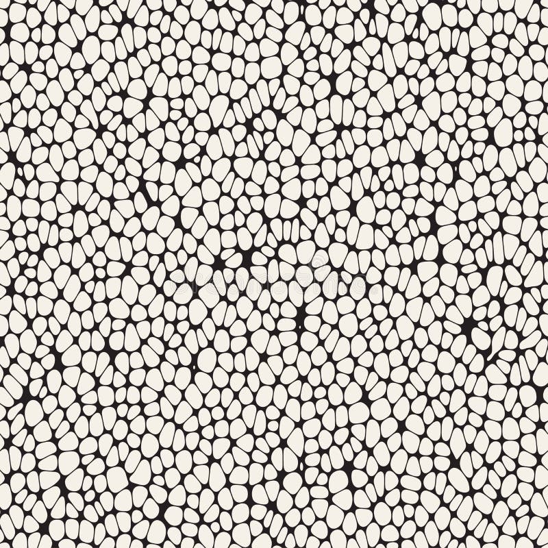 Organic Irregular Rounded Jumble Shapes. Vector Seamless Black and ...