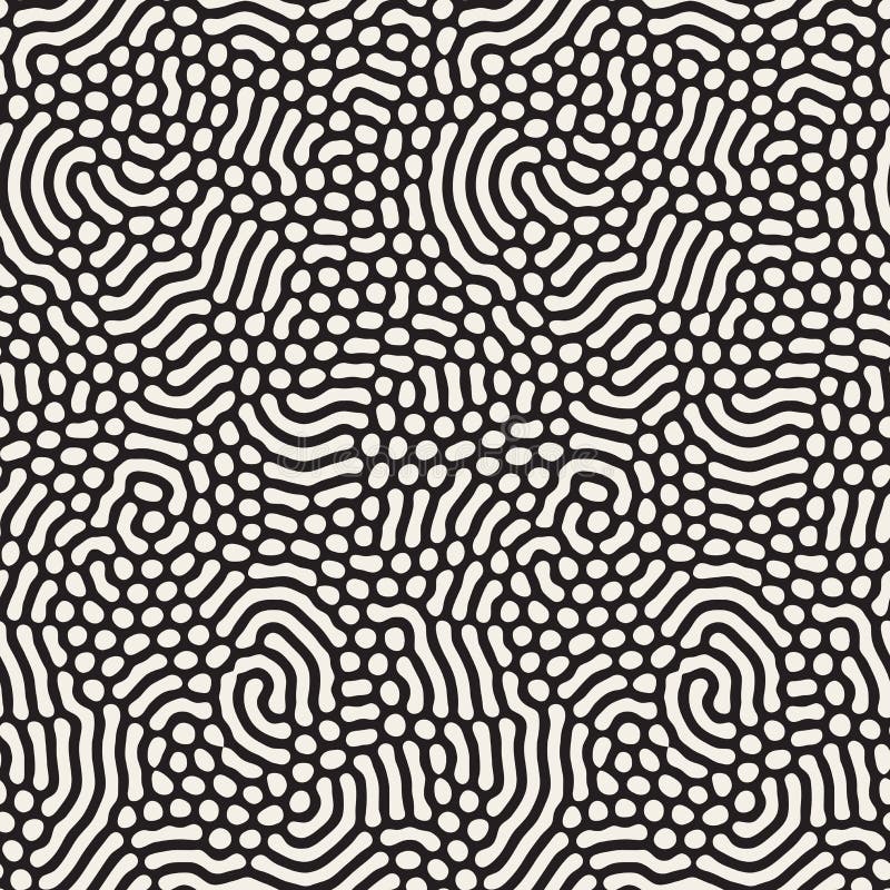 Organic Irregular Rounded Jumble Shapes. Vector Seamless Black and ...