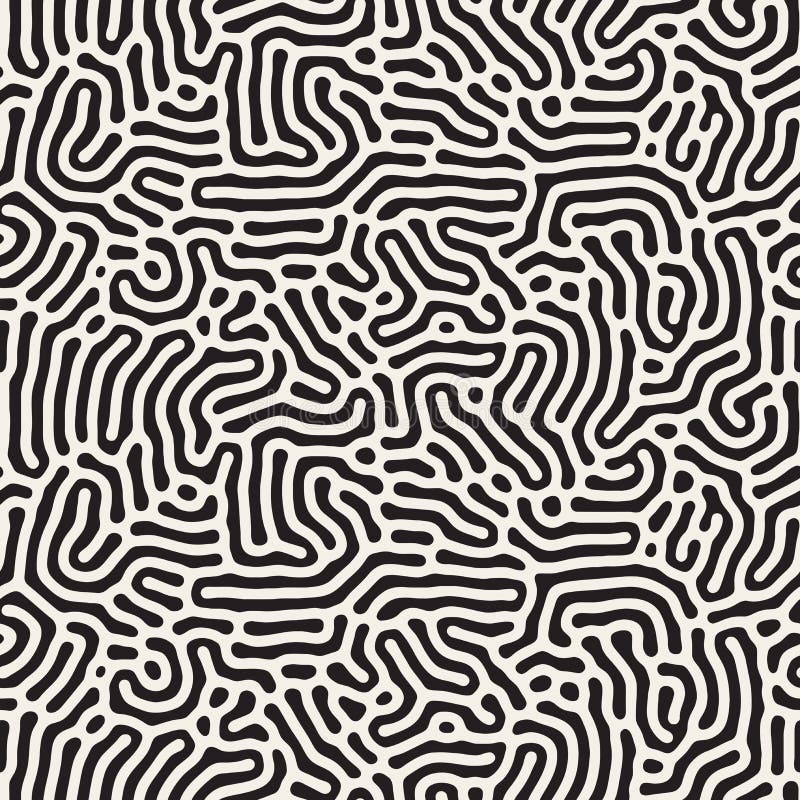 Organic Irregular Rounded Jumble Shapes. Vector Seamless Black and ...