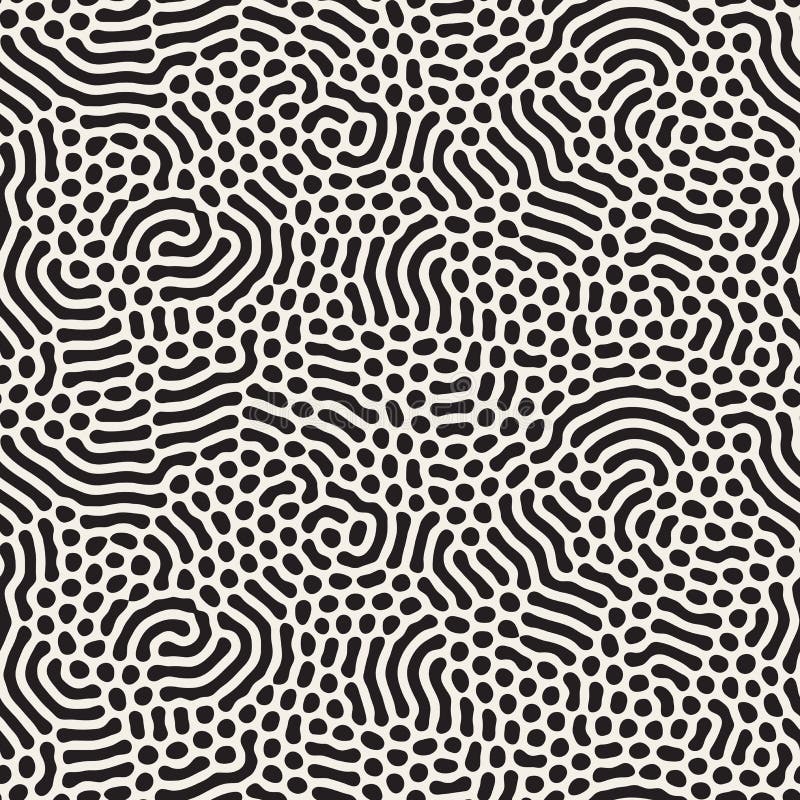 Organic Irregular Rounded Jumble Shapes. Vector Seamless Black and ...