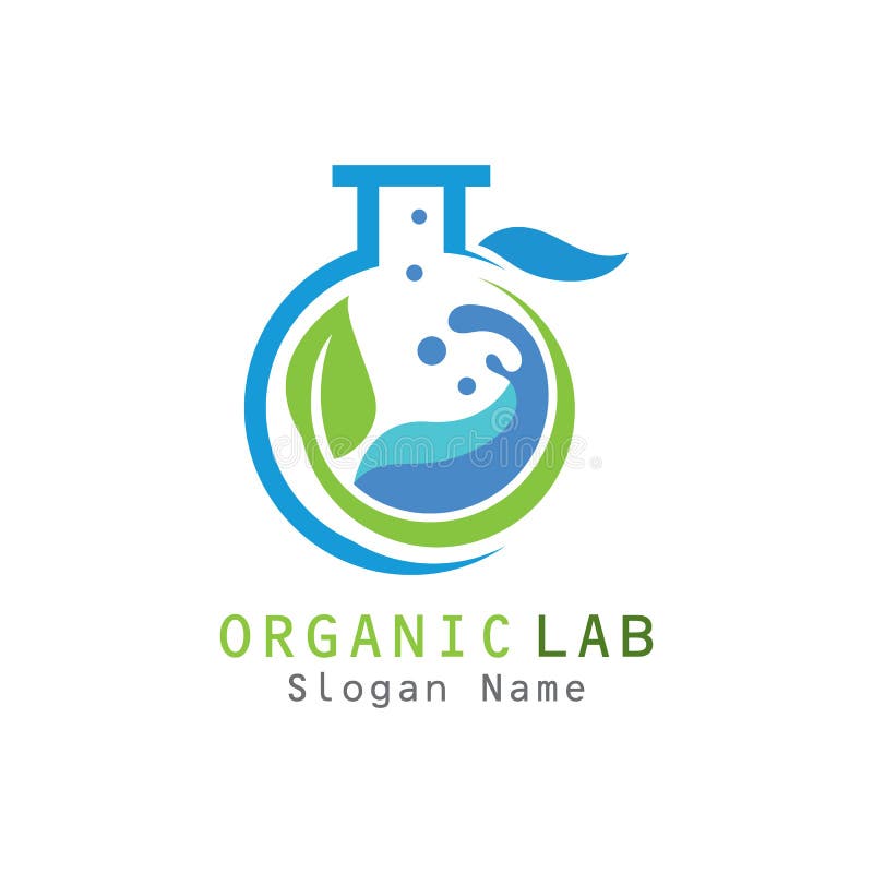 Organic Lab with Leaf Premium Logo Illustration Vector Icon Stock ...