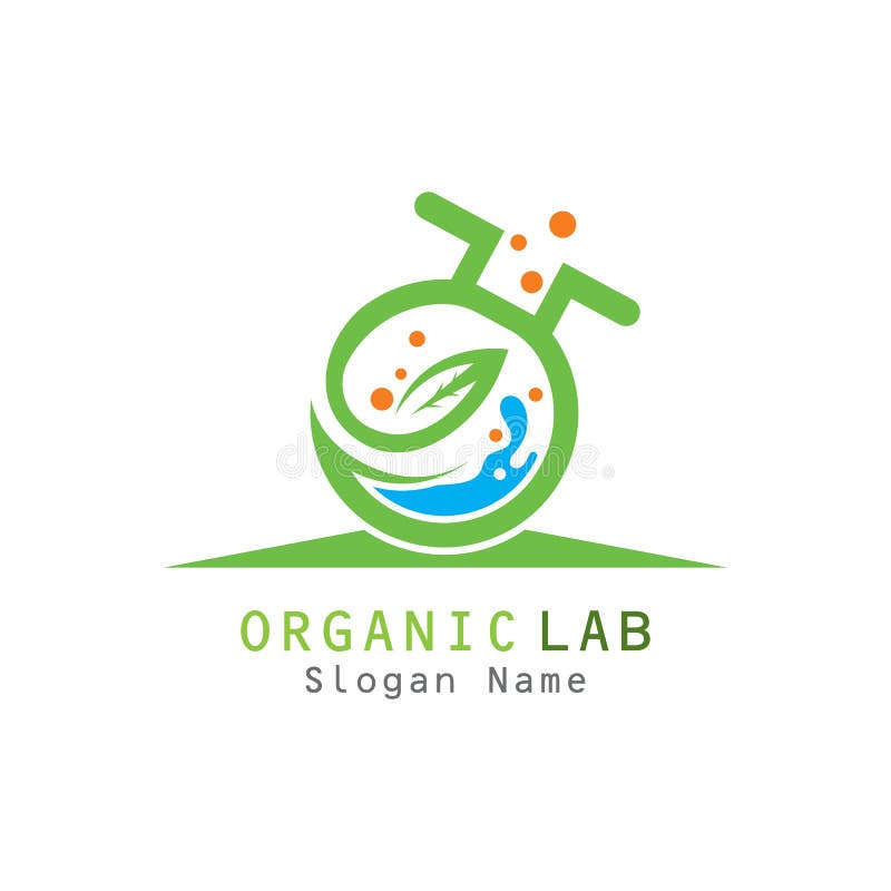 Organic Lab with Leaf Premium Logo Illustration Vector Icon Stock ...