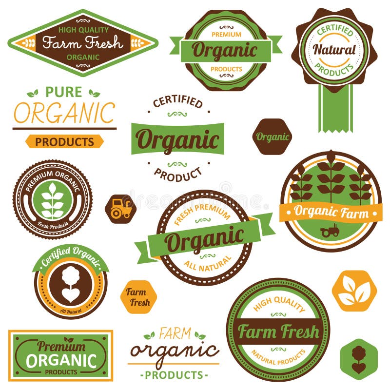 Organic Label Collection. Vector Illustration Decorative Design Stock ...