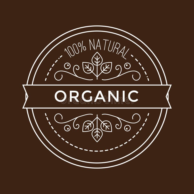 Organic Label. Vector Illustration Decorative Background Design Stock ...