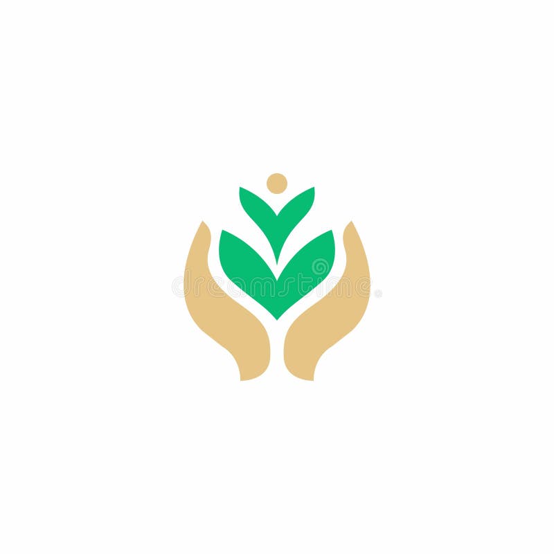 Organic Leaf Logo Design. Hand Growth Leaf Logo Stock Vector ...