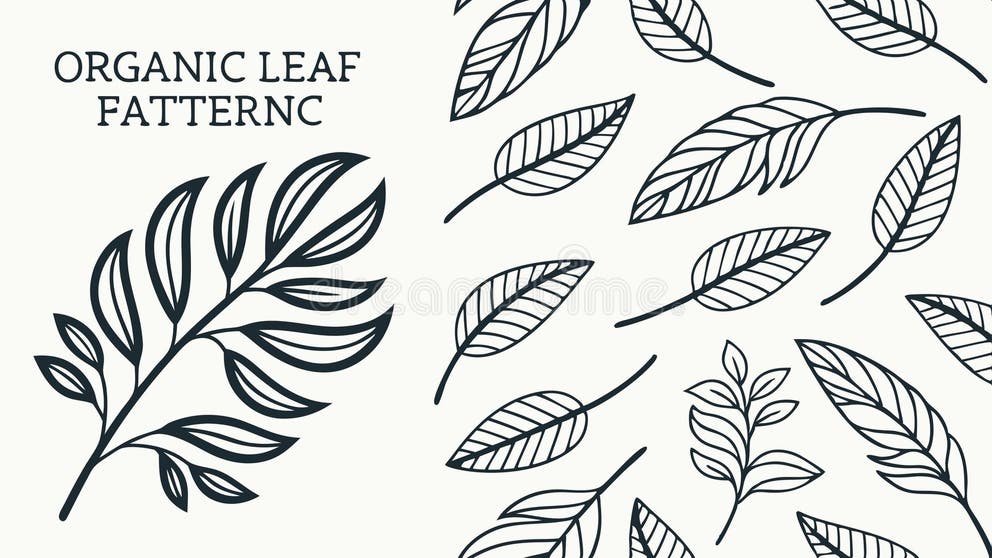 Organic Leaf Pattern, Natural Texture Background Vector Design ...