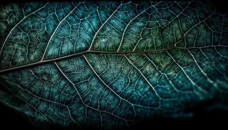 Organic Leaf Veins Pattern in Vibrant Green Generated by AI Stock ...