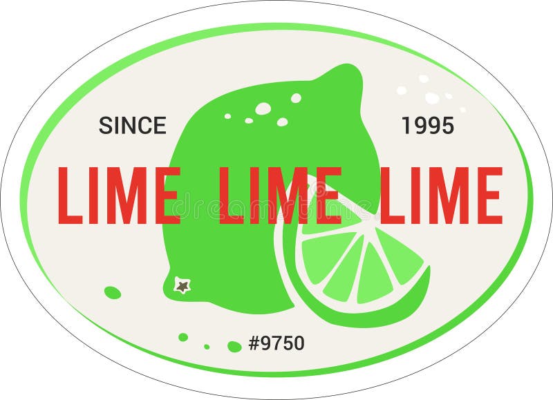 Organic Lime Fruit on Produce Sticker Design Template PLU Code. Vector ...