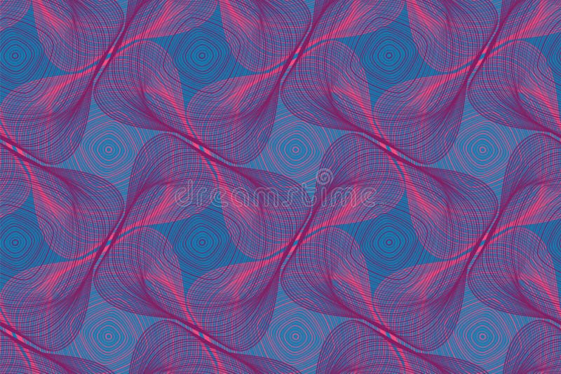 Organic Lines Geometric Shapes Optical Illusion Seamless Pattern. Stock ...