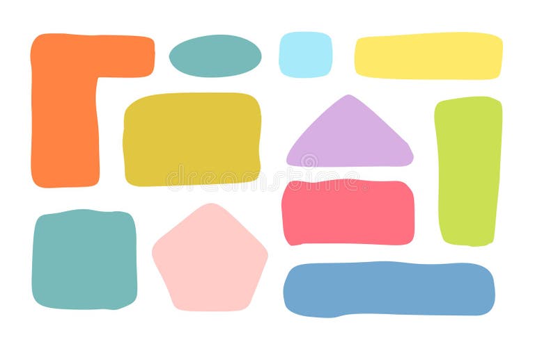 Organic Liquid Rectangle Frame Shapes Set. Hand Drawn Abstract Vector ...