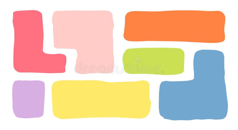 Organic Liquid Rectangle Frame Shapes Set. Hand Drawn Abstract Vector Fluid Square Blobs Stock ...