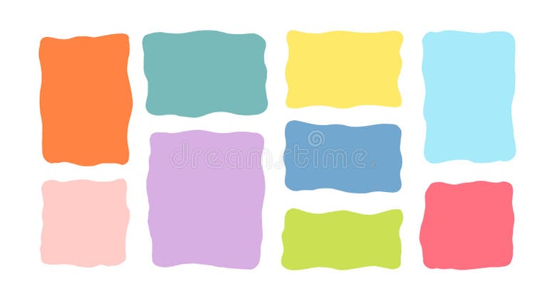 Organic Liquid Rectangle Frame Shapes Set. Hand Drawn Abstract Vector Fluid Square Blobs Stock ...