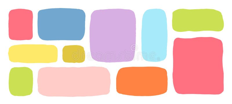Organic Liquid Rectangle Frame Shapes Set. Hand Drawn Abstract Vector Fluid Square Blobs Stock ...