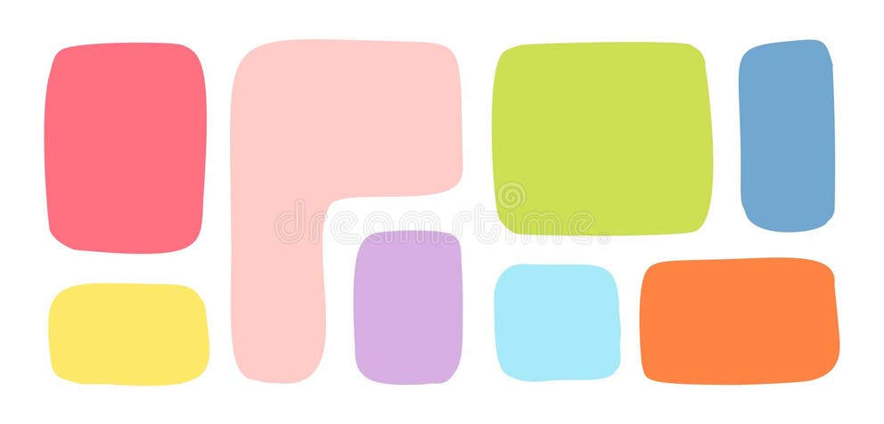 Organic Liquid Rectangle Frame Shapes Set. Hand Drawn Abstract Vector ...