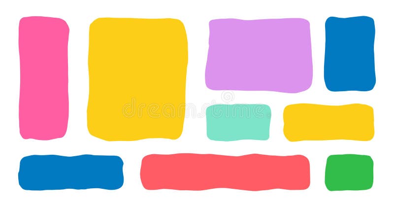 Organic Liquid Rectangle Frame Shapes Set. Hand Drawn Abstract Vector ...