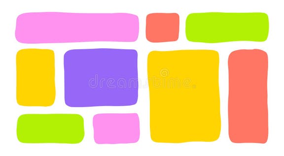 Organic Liquid Rectangle Frame Shapes Set. Hand Drawn Abstract Vector ...