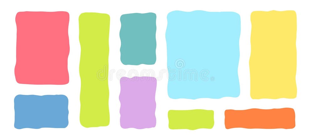 Organic Liquid Rectangle Frame Shapes Set. Hand Drawn Abstract Vector ...